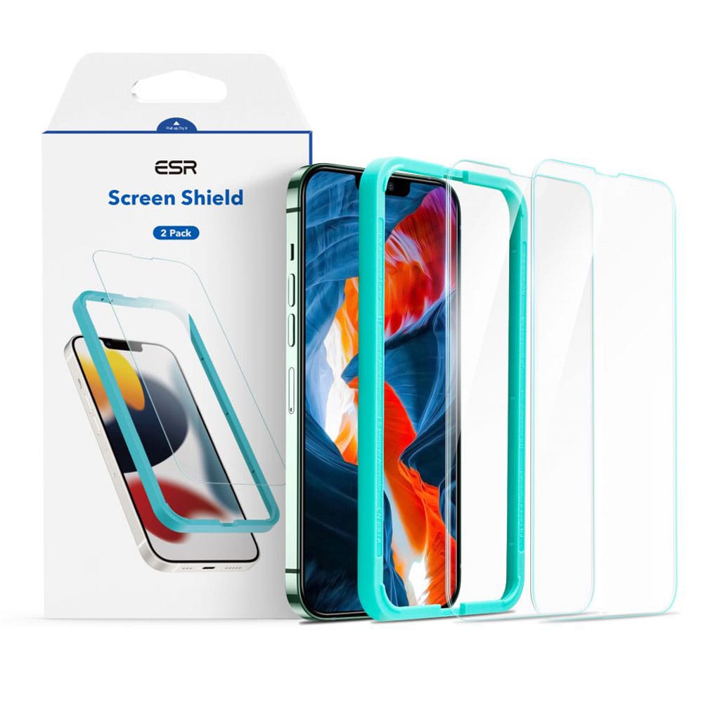 ESR Screen Shield Tempered Glass Clear - Apple iPhone 13 / 13 Pro (2 ...